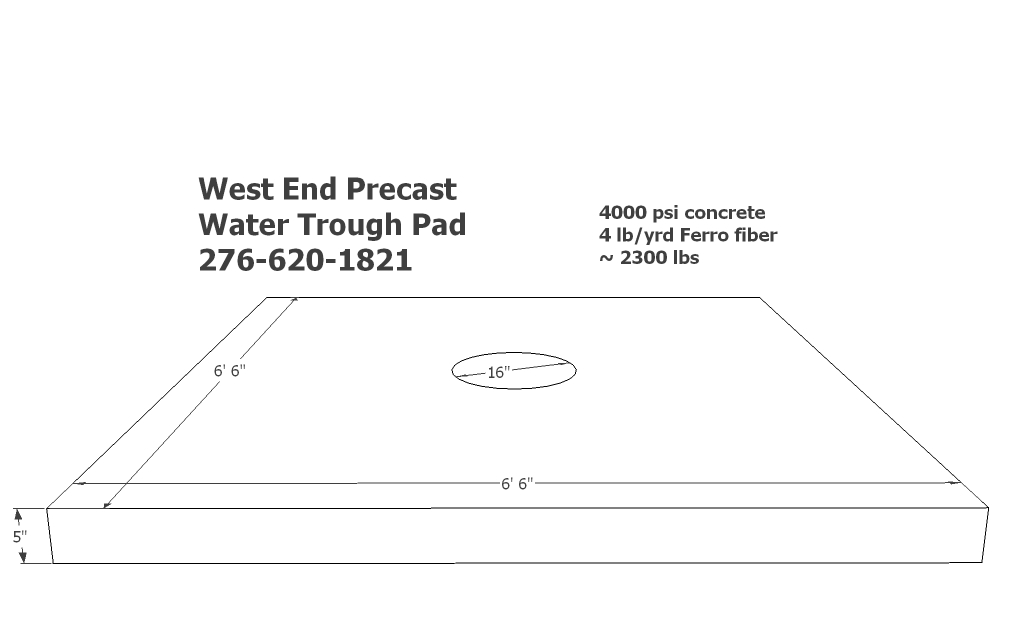 Water Troughs & Pads - West End Precast Concrete