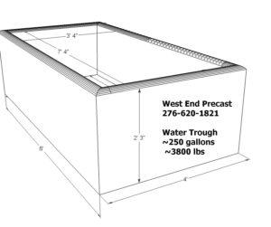 Water Troughs & Watering System Pads - West End Precast Concrete